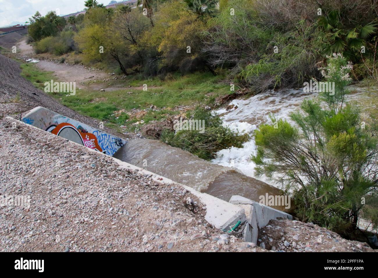 Water from storm drains gets released into the Salt River in Mesa ...