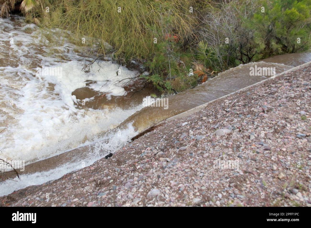 Water from storm drains gets released into the Salt River in Mesa ...