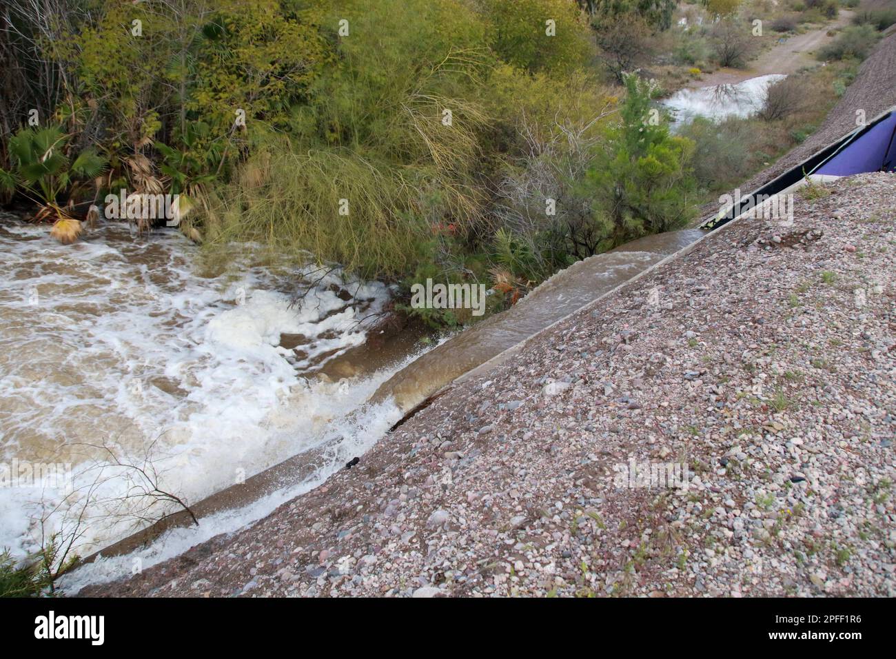 Water from storm drains gets released into the Salt River in Mesa ...