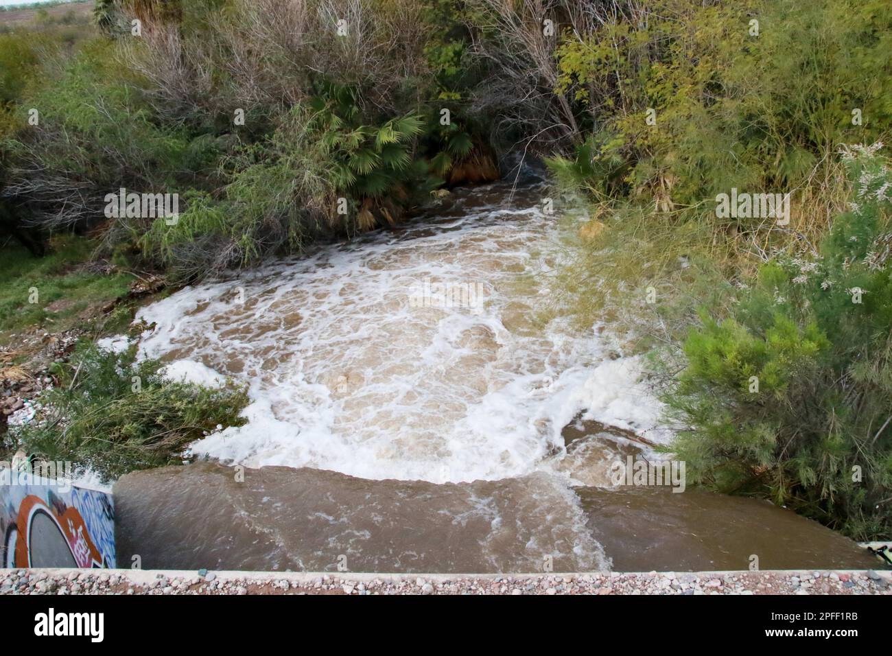 Water from storm drains gets released into the Salt River in Mesa ...
