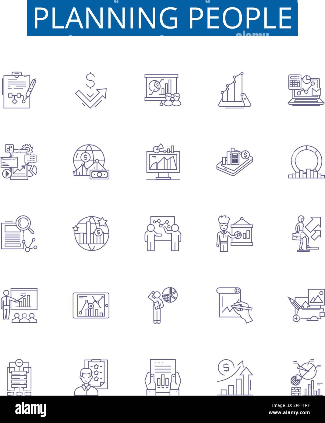 Planning People Line Icons Signs Set Design Collection Of Scheduling Organizing Planning