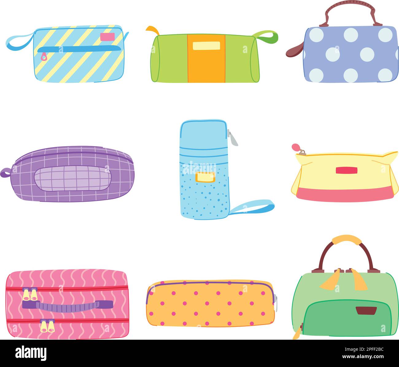 pencil case set cartoon vector illustration Stock Vector Image & Art ...
