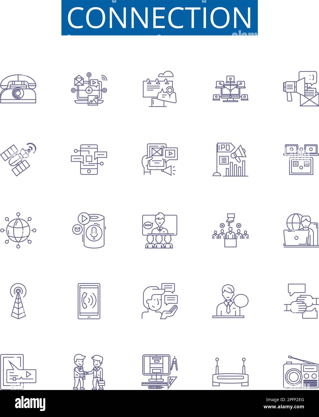 Connection line icons signs set. Design collection of Link, Union, Bond, Correlation, Tether ...