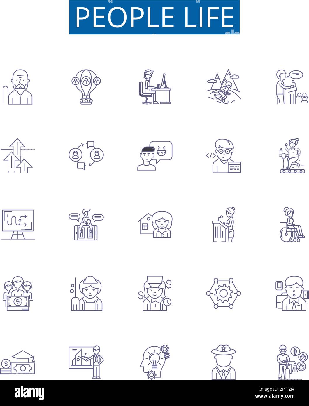 People life line icons signs set. Design collection of Life, People ...