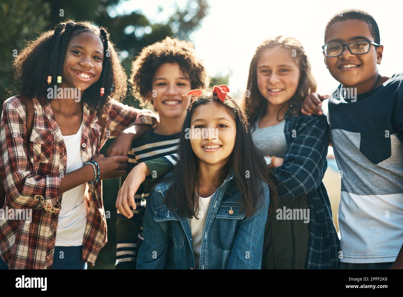 Summer camp buddies are buddies for life. a group of teenagers ...