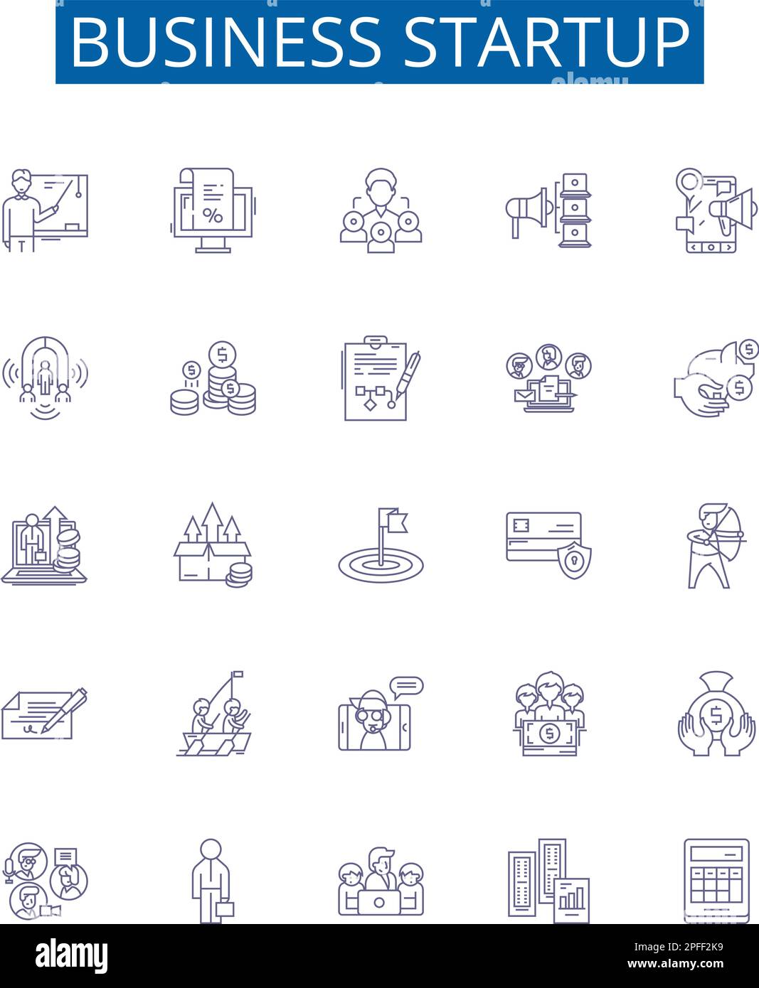 Business startup line icons signs set. Design collection of ...