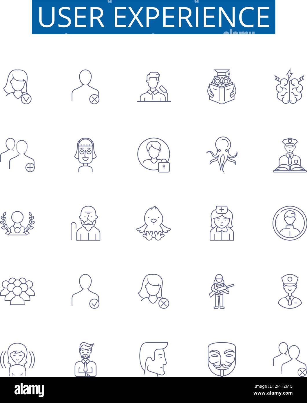 User experience line icons signs set. Design collection of Usability ... User experience line icons signs set. Design collection of Usability ...