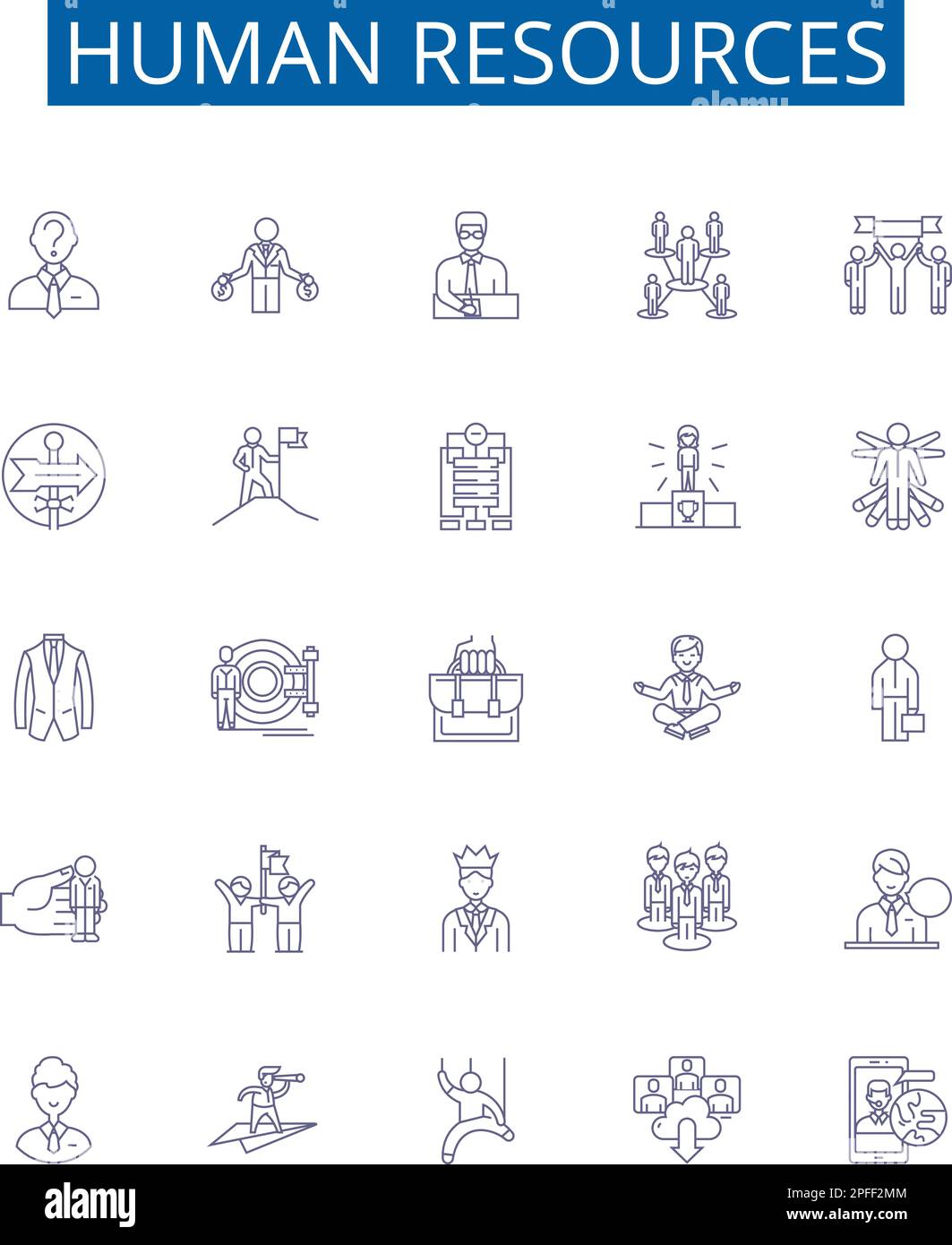 Human resources line icons signs set. Design collection of Personnel ...