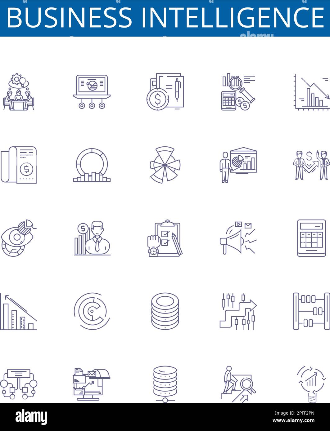 Business intelligence line icons signs set. Design collection of ... Business intelligence line icons signs set. Design collection of ...