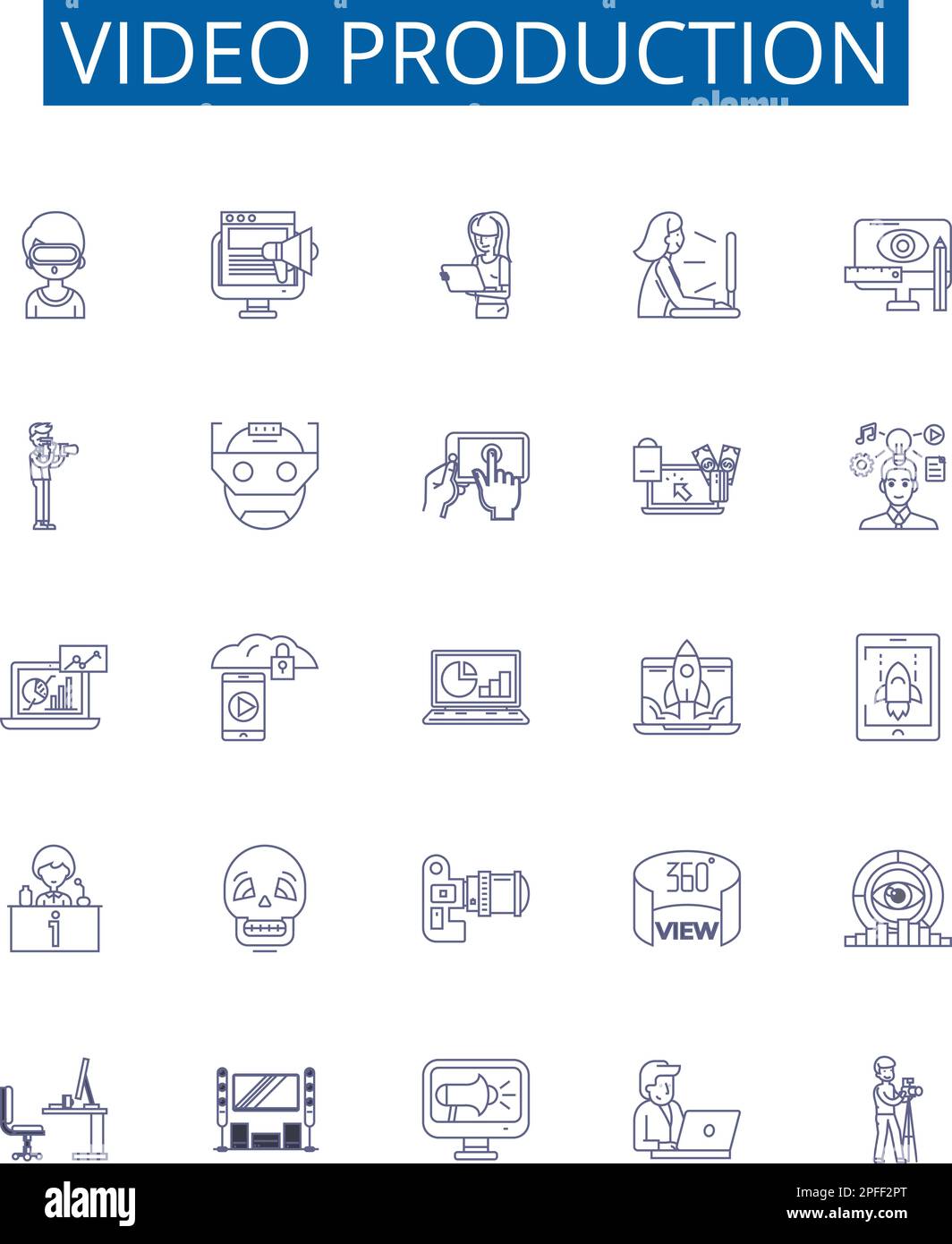 Video Production Line Icons Signs Set Design Collection Of