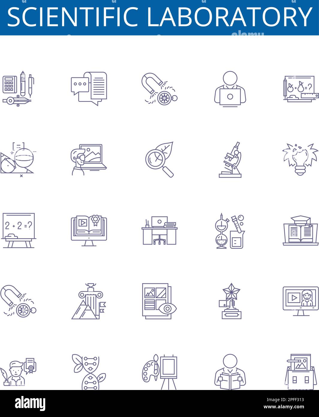 Scientific laboratory line icons signs set. Design collection of ... Scientific laboratory line icons signs set. Design collection of ...