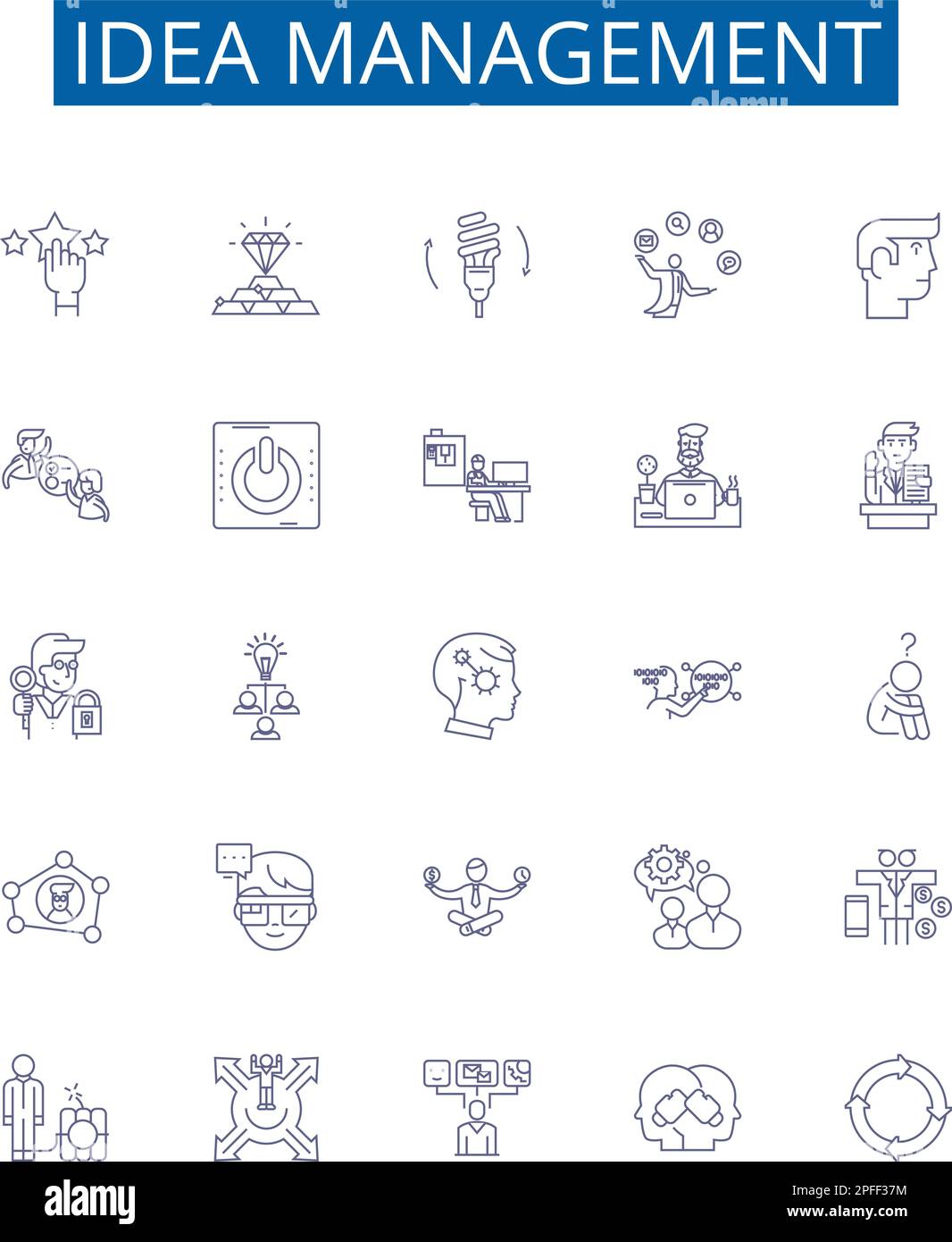 Idea Management Line Icons Signs Set Design Collection Of Conceptualization Brainstorming
