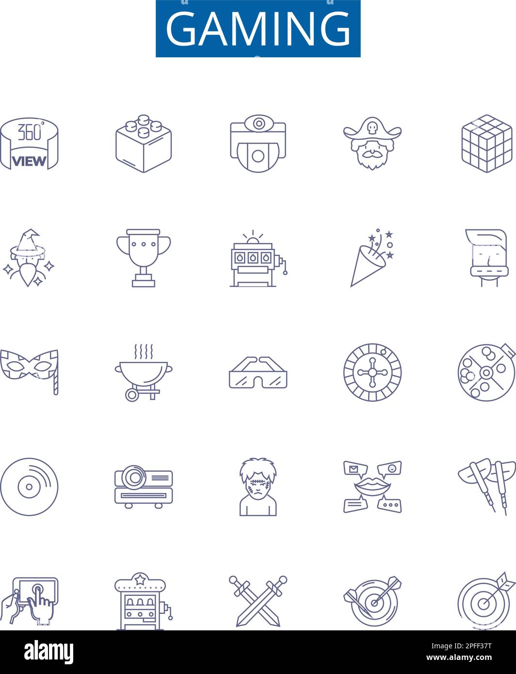 Gaming line icons signs set. Design collection of Gaming, Video ...