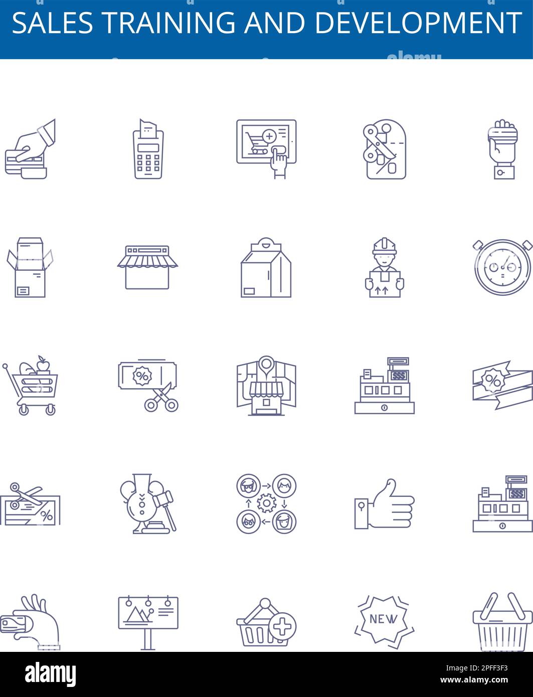Sales training and development line icons signs set. Design collection ... Sales training and development line icons signs set. Design collection ...