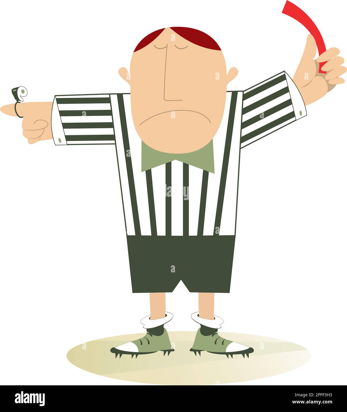 Referee. Red card. Cartoon referee shows a red card Stock Vector Image ...