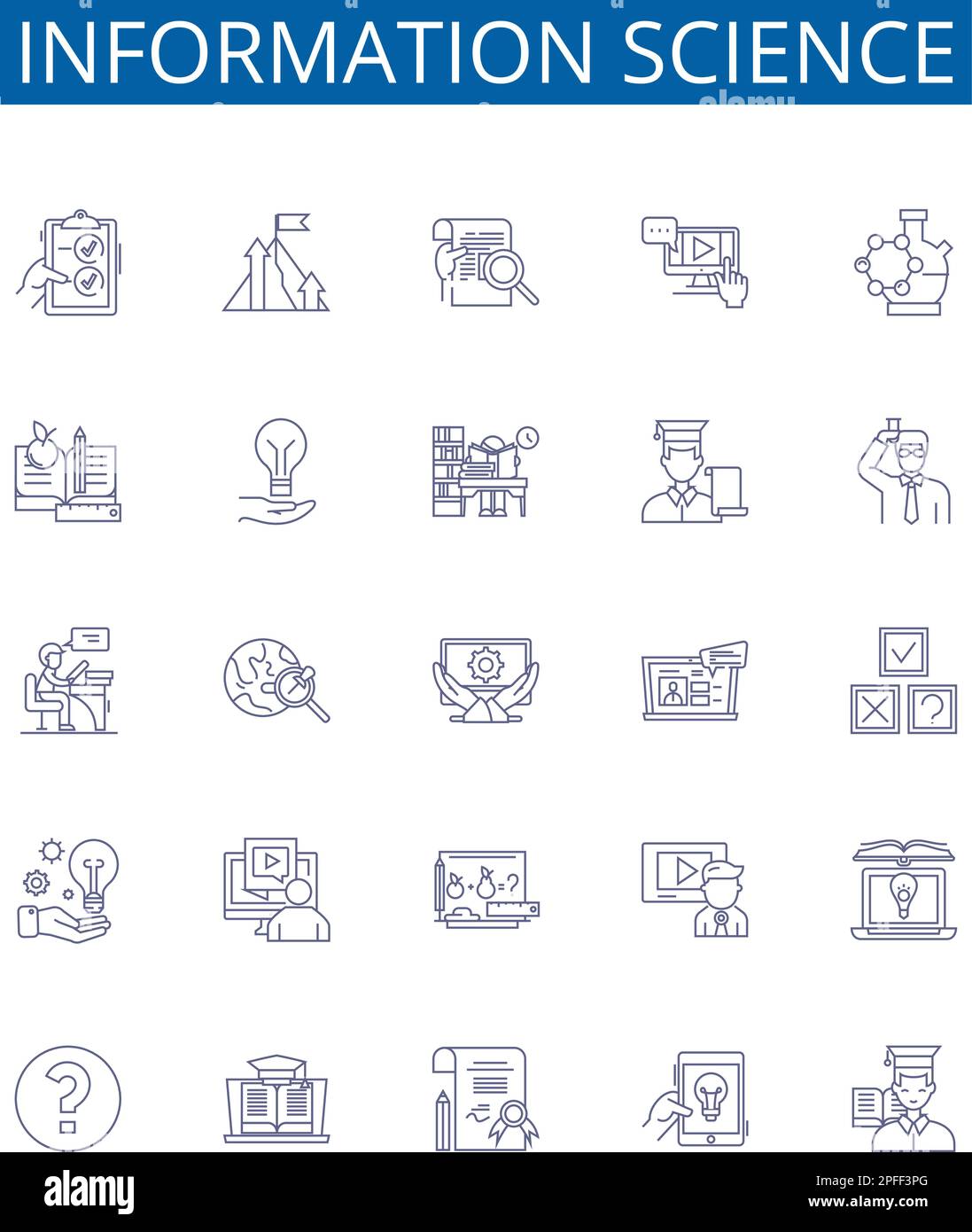 Information Science Line Icons Signs Set Design Collection Of
