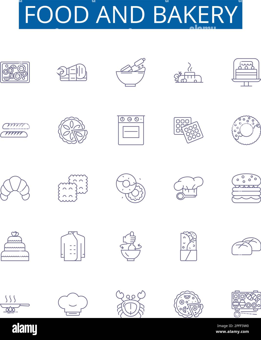 Food and bakery line icons signs set. Design collection of Bakery, Food ...