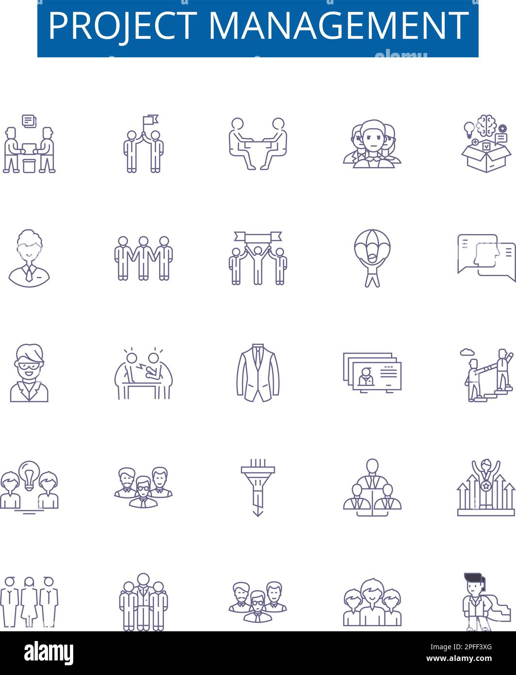 Project management line icons signs set. Design collection of Project ... Project management line icons signs set. Design collection of Project ...