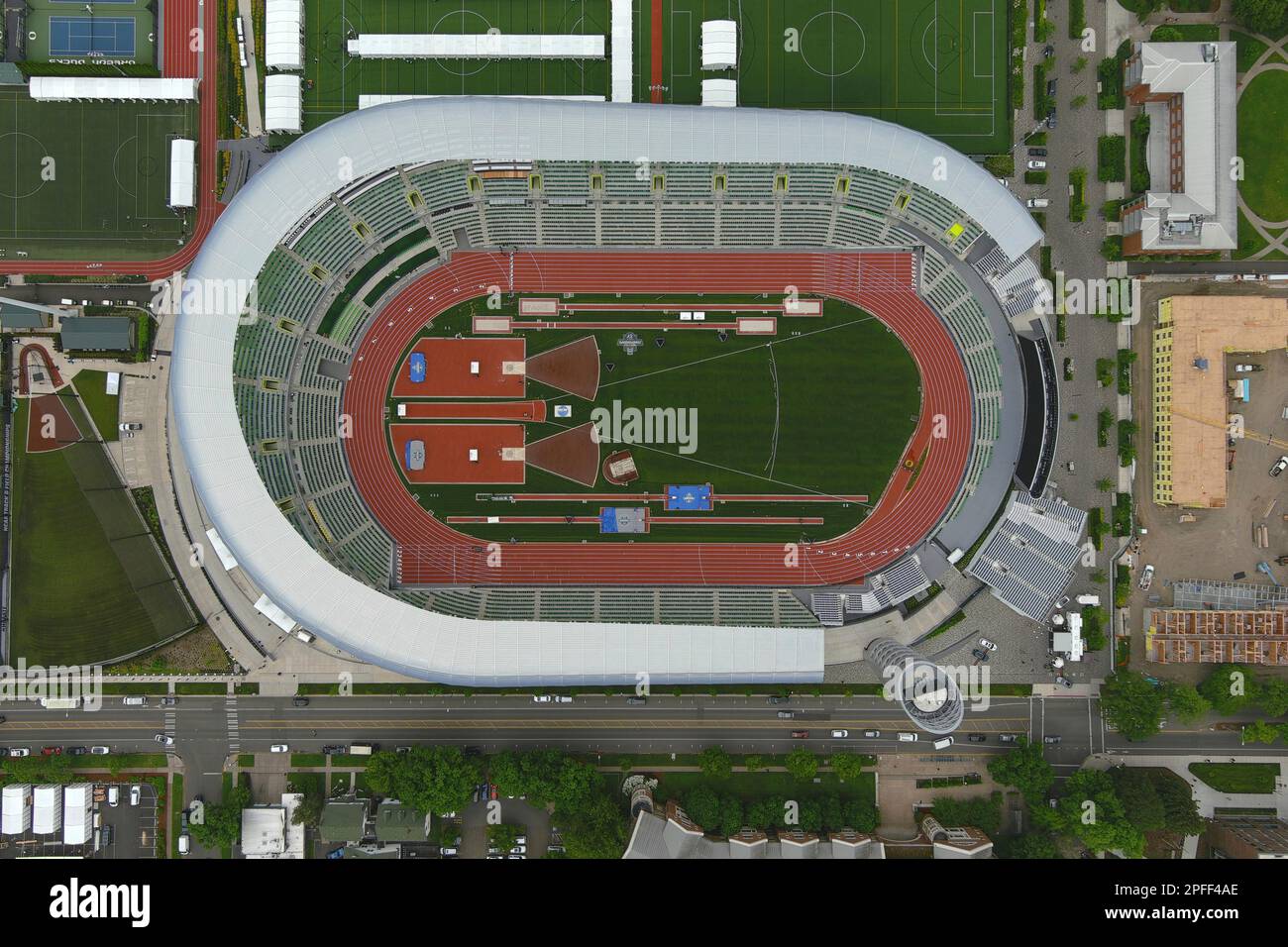 A general overall aerial view of Hayward Field, Wednesday, June 8, 2022 ...