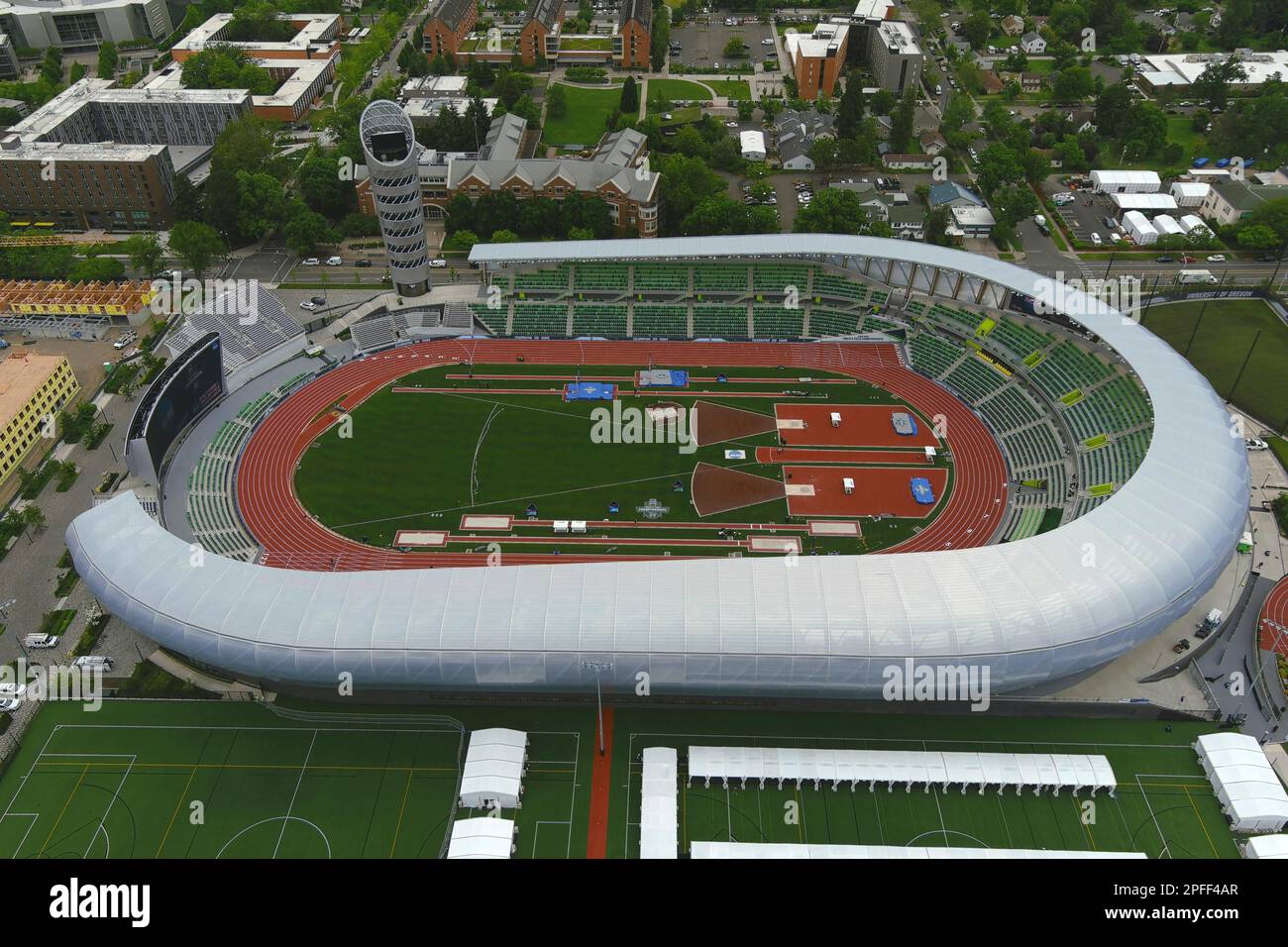 A general overall aerial view of Hayward Field, Wednesday, June 8, 2022 ...