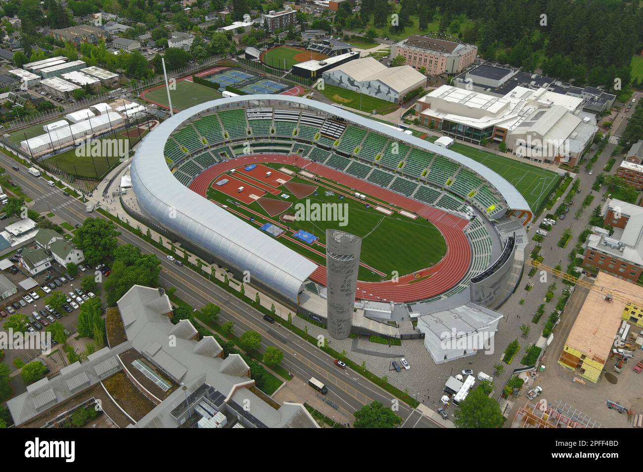 A general overall aerial view of Hayward Field, Wednesday, June 8, 2022 ...