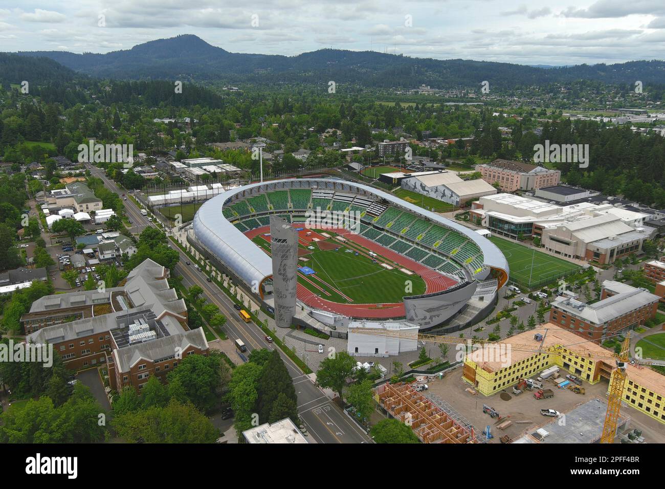 A general overall aerial view of Hayward Field, Wednesday, June 8, 2022 ...