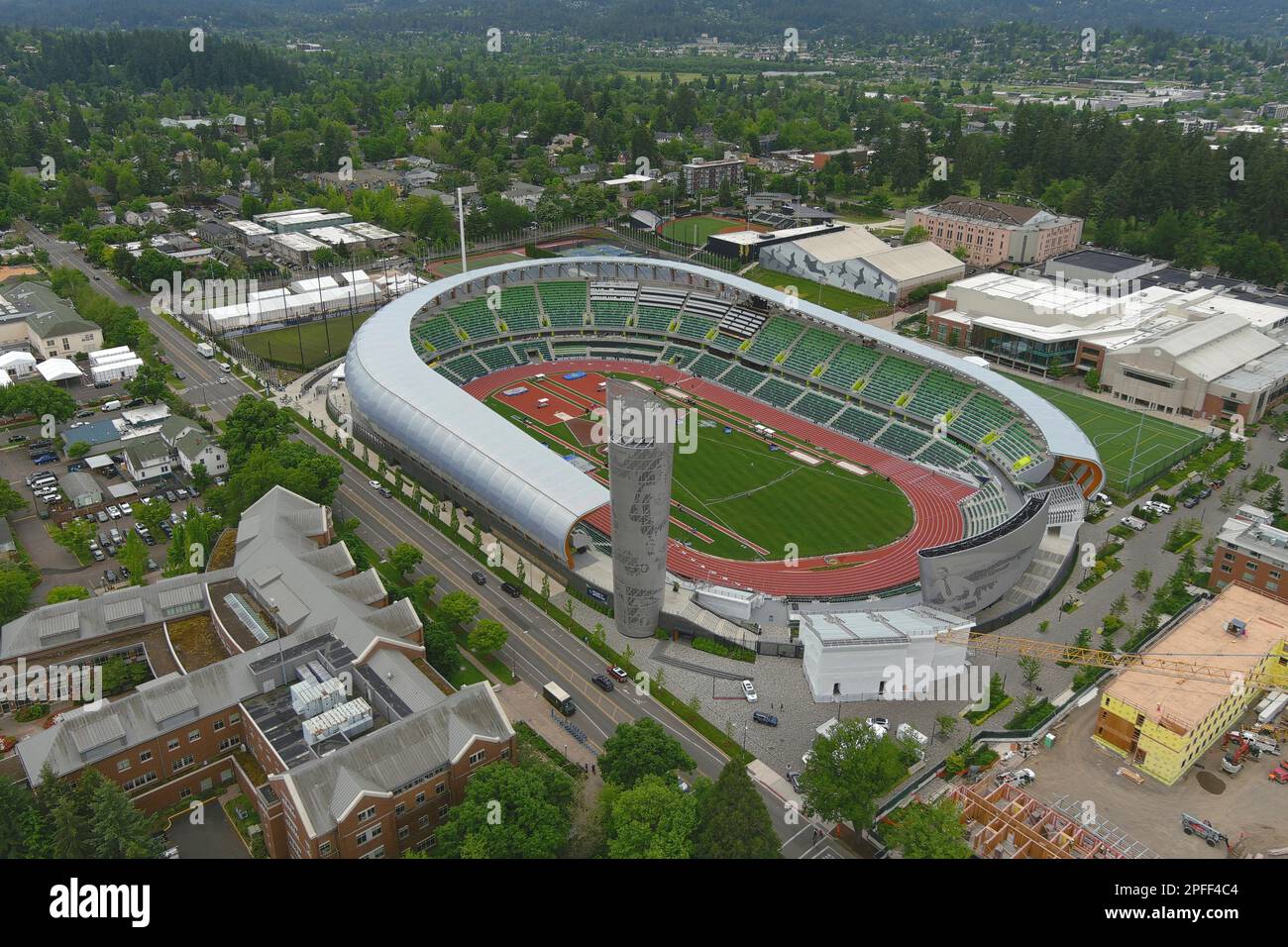 A general overall aerial view of Hayward Field, Wednesday, June 8, 2022 ...