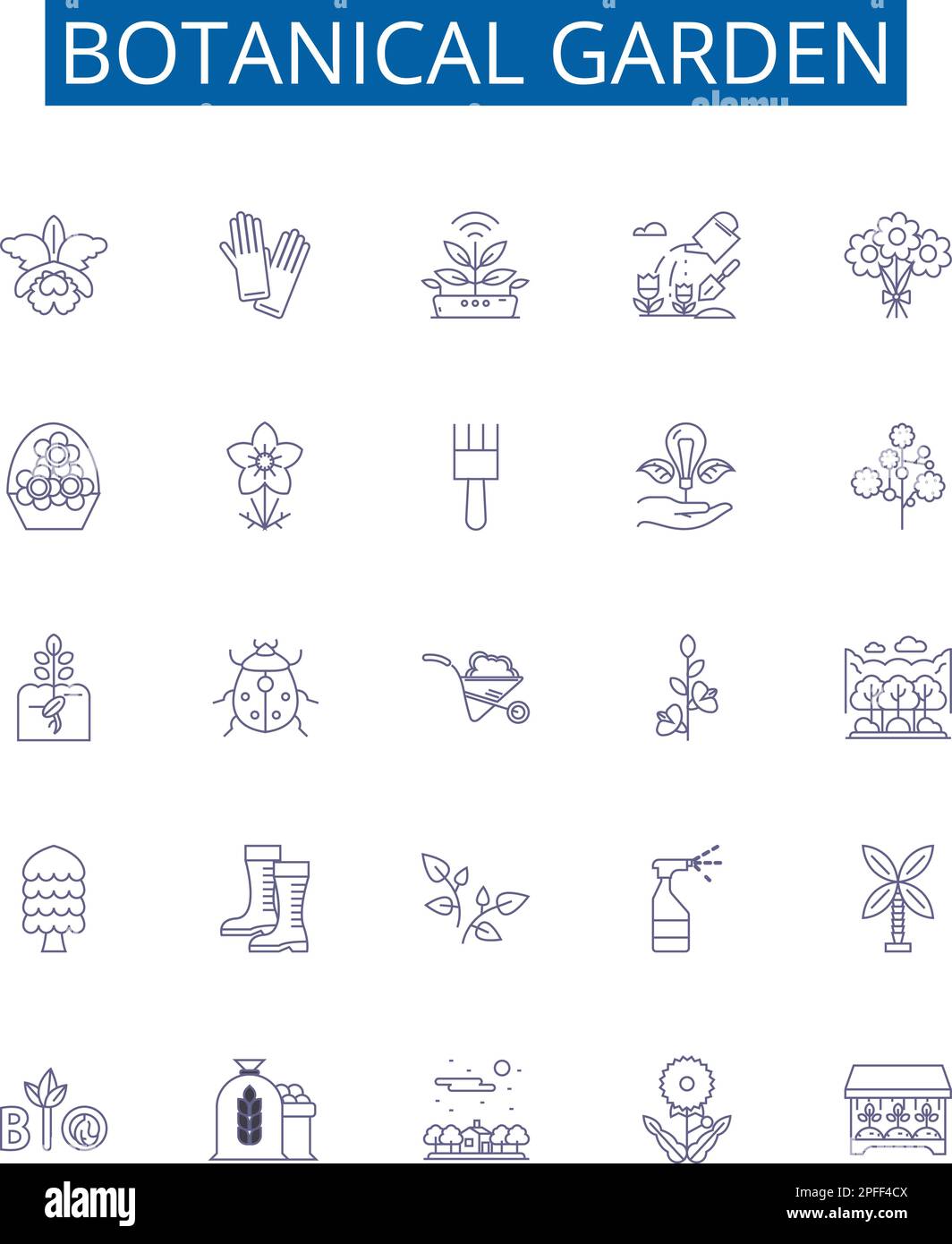 Botanical garden line icons signs set. Design collection of Garden ...