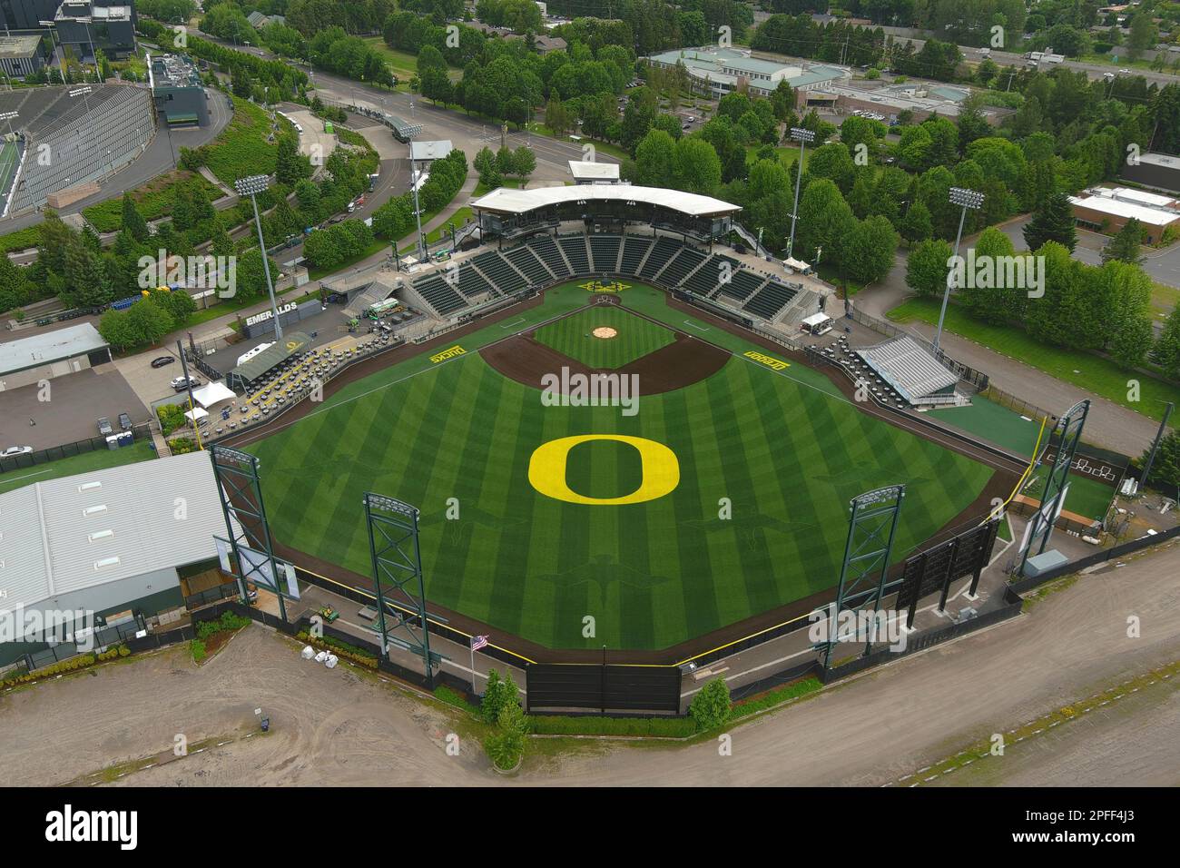A general overall aerial view of PK Park on the campus of the ...