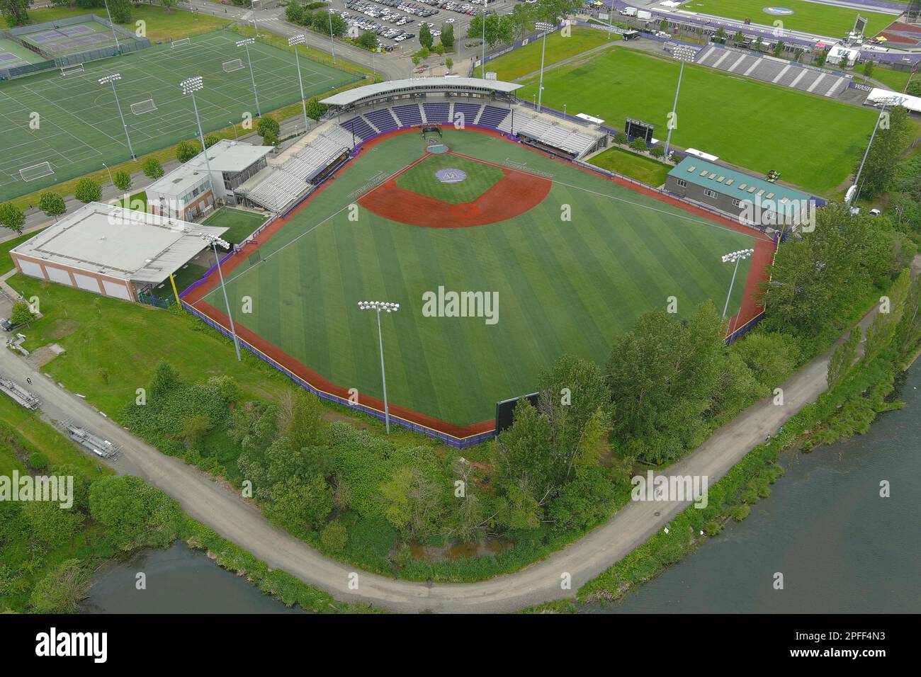 A general overall aerial view of Husky Ballpark, Wednesday, June 15 ...