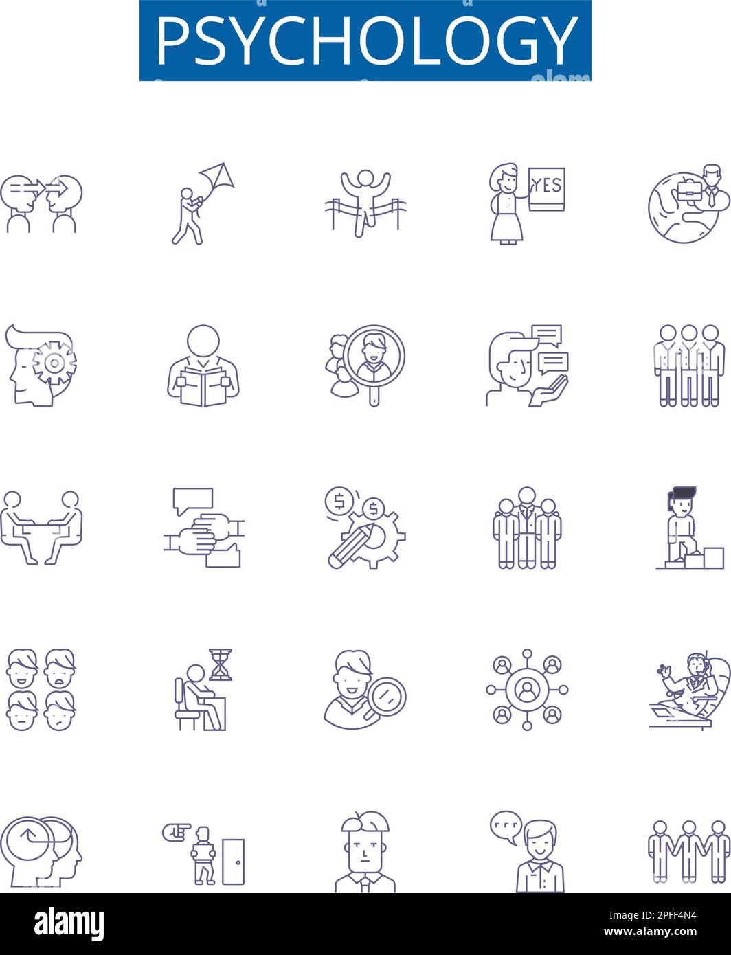 Psychology line icons signs set. Design collection of Psychology, Mind ...