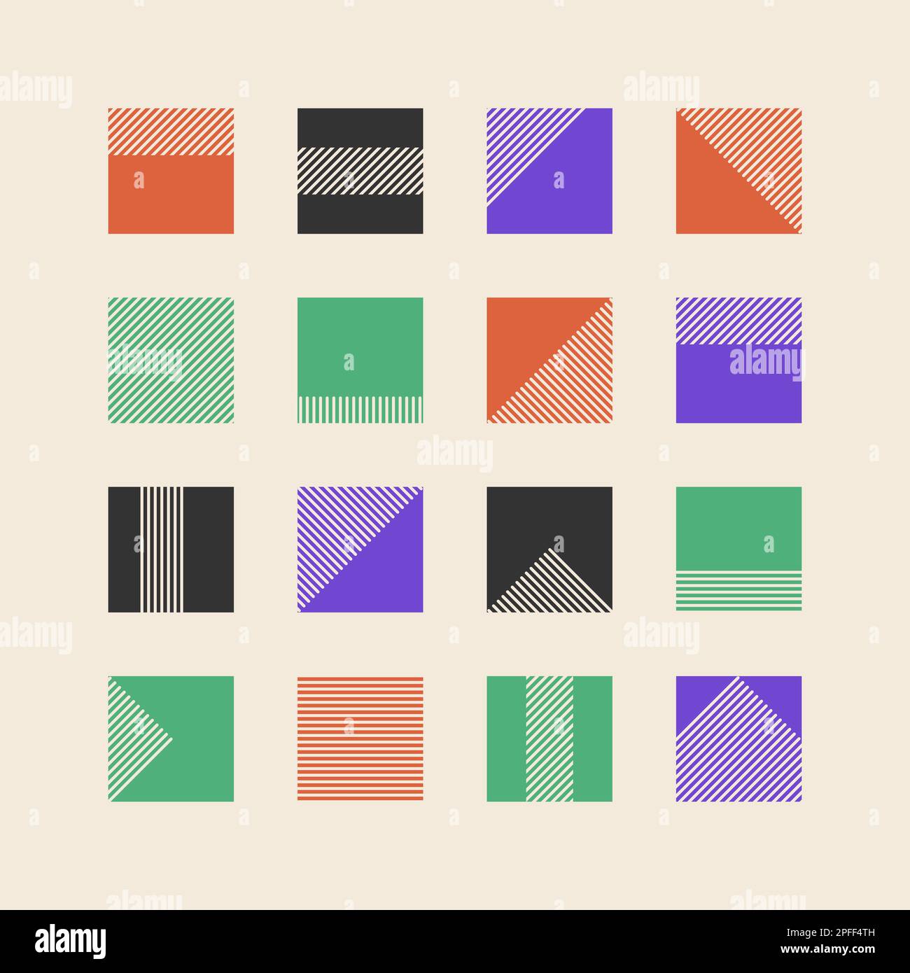 Brutalism style abstract vector cube shapes collection, simple elements ...
