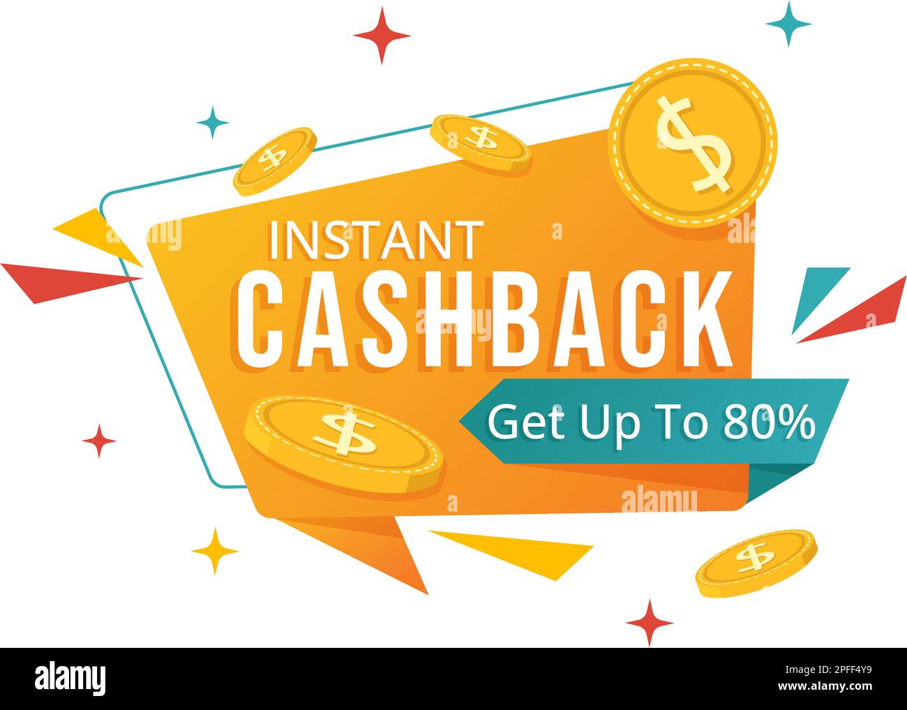 Cashback Illustration with Financial Payment to Money Cash Back Service ...
