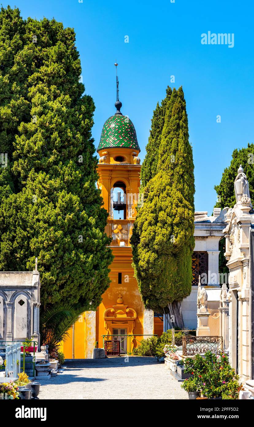 Nice, France - August 3, 2022: Historic Cimetiere do Chateau Christian ...
