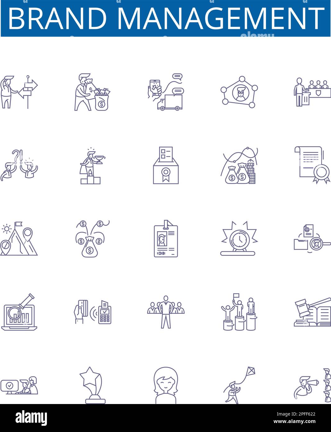 Brand management line icons signs set. Design collection of Branding ...