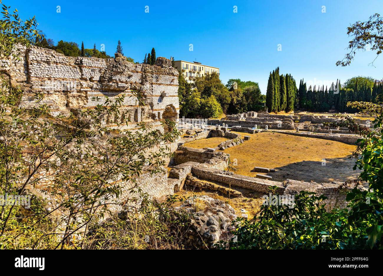 Nice, France - August 7, 2022: Ancient Roman Cemenelum archeological ...