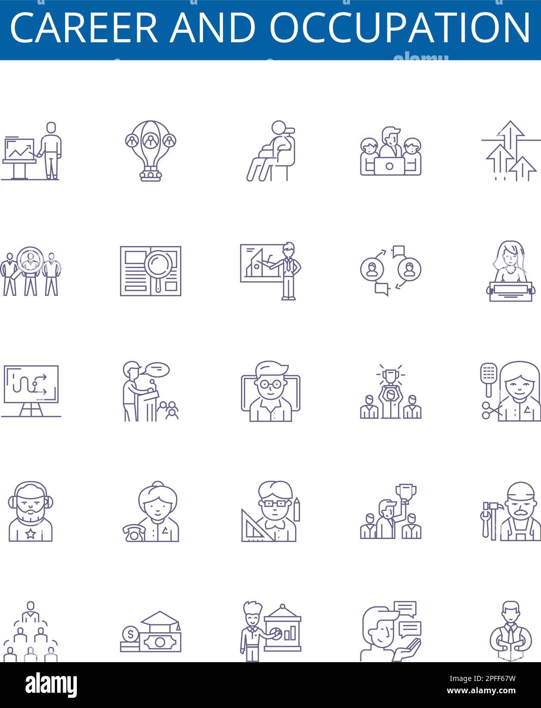 Career And Occupation Line Icons Signs Set Design Collection Of Job Vocation Occupation