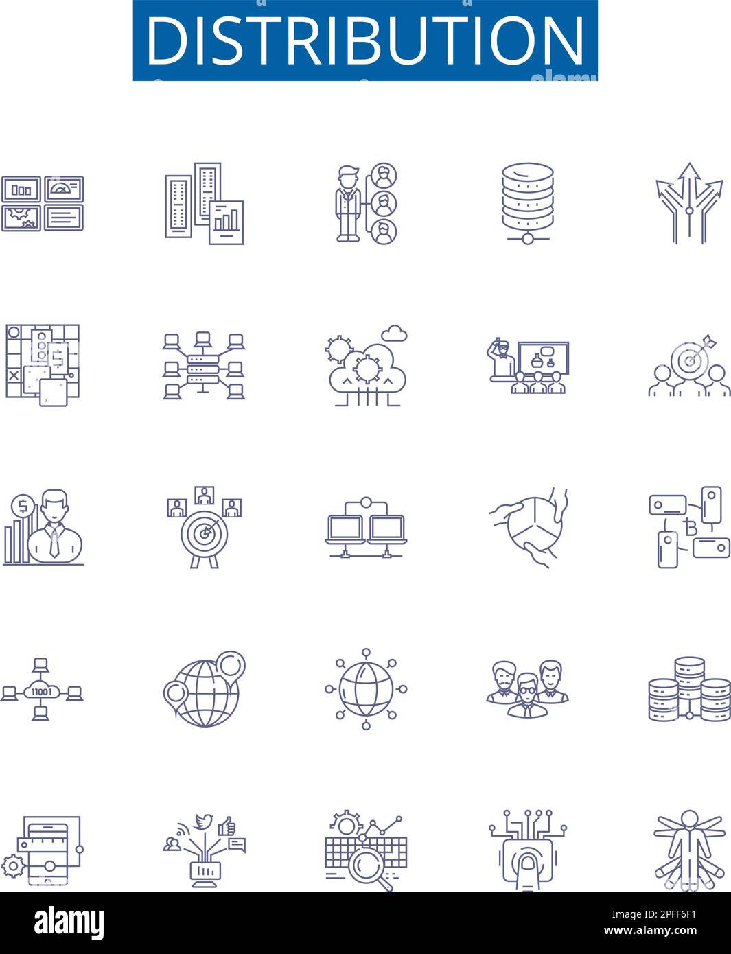 Distribution line icons signs set. Design collection of Distribute ... Distribution line icons signs set. Design collection of Distribute ...