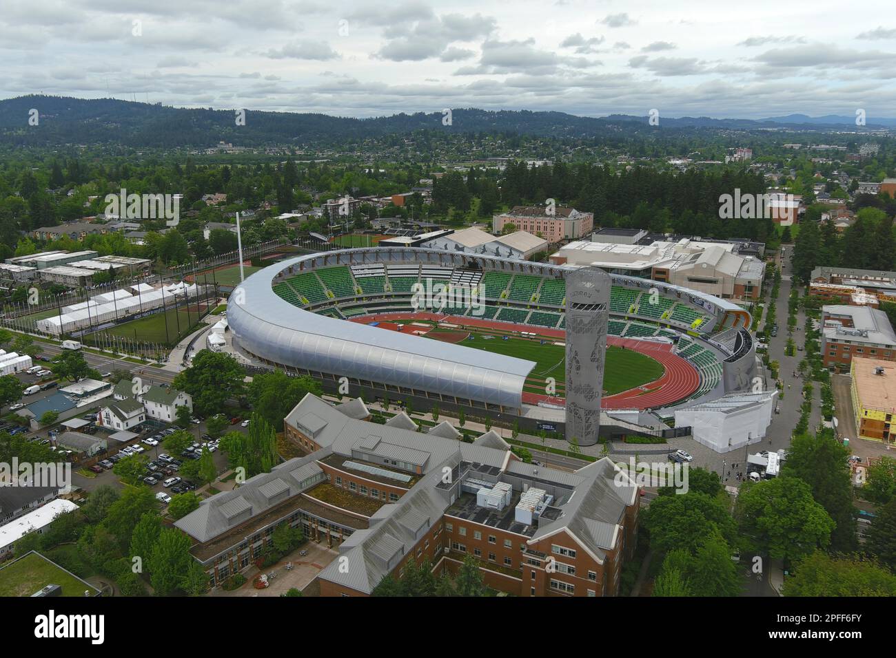 A general overall aerial view of Hayward Field, Wednesday, June 8, 2022 ...