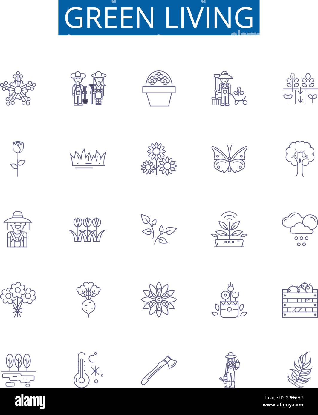 Green living line icons signs set. Design collection of Eco friendly ...