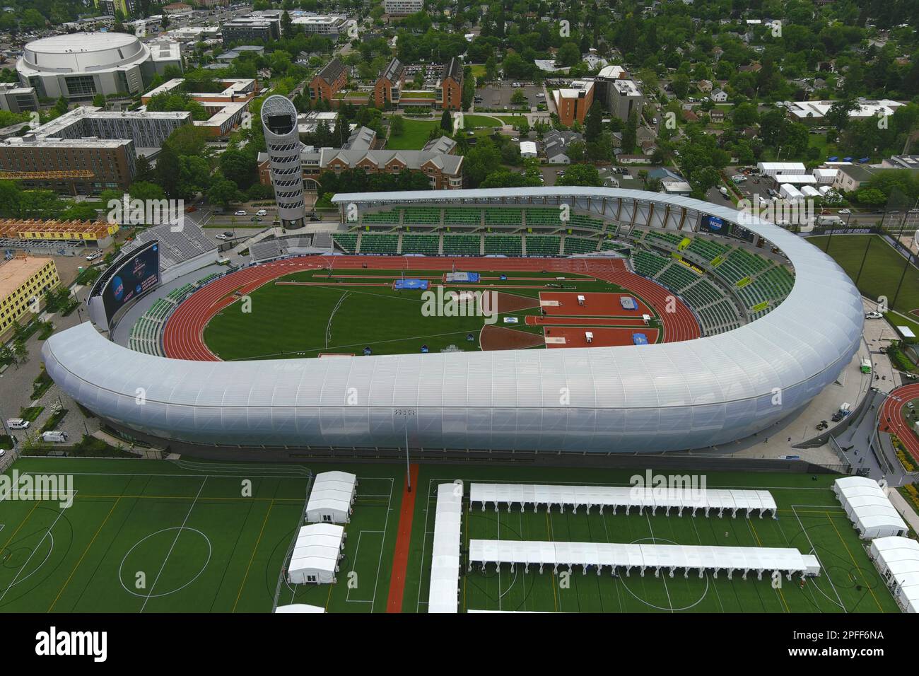 A general overall aerial view of Hayward Field, Wednesday, June 8, 2022 ...