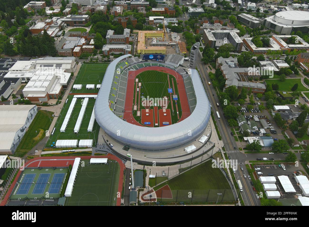 A general overall aerial view of Hayward Field, Wednesday, June 8, 2022 ...