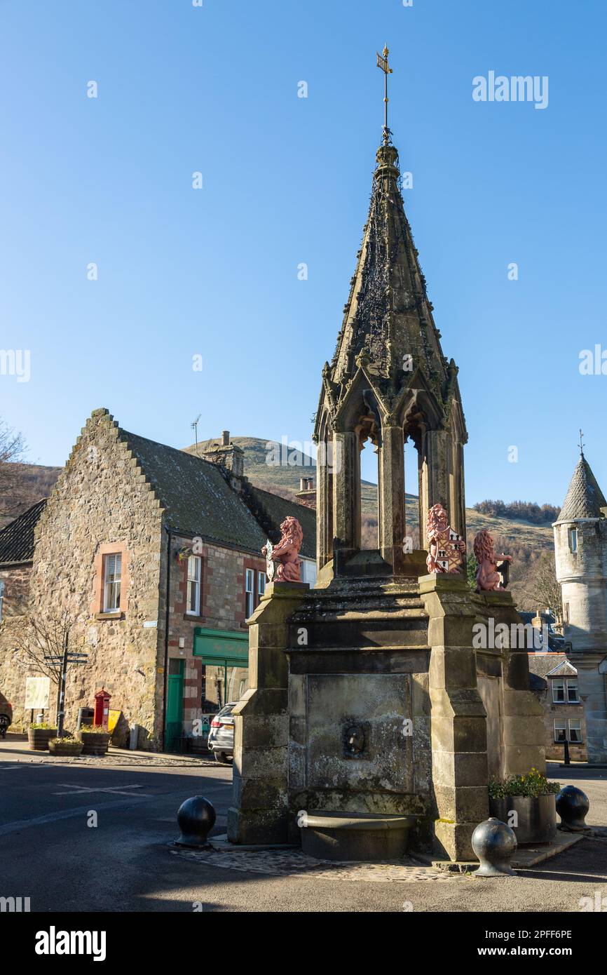 Bruce Fountain in the Village of Falkland, Kingdom of Fife Scotland ...