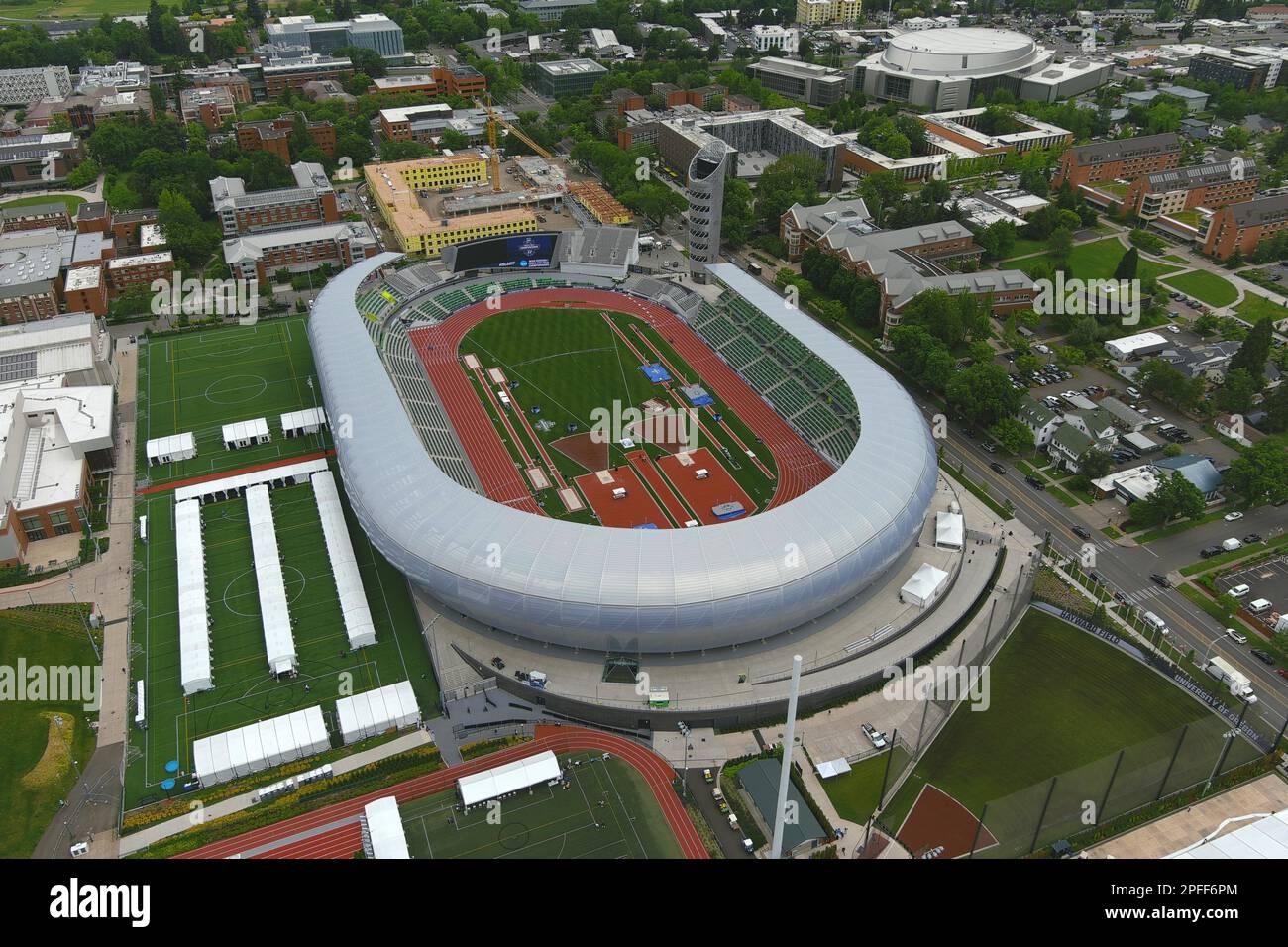 A general overall aerial view of Hayward Field, Wednesday, June 8, 2022 ...