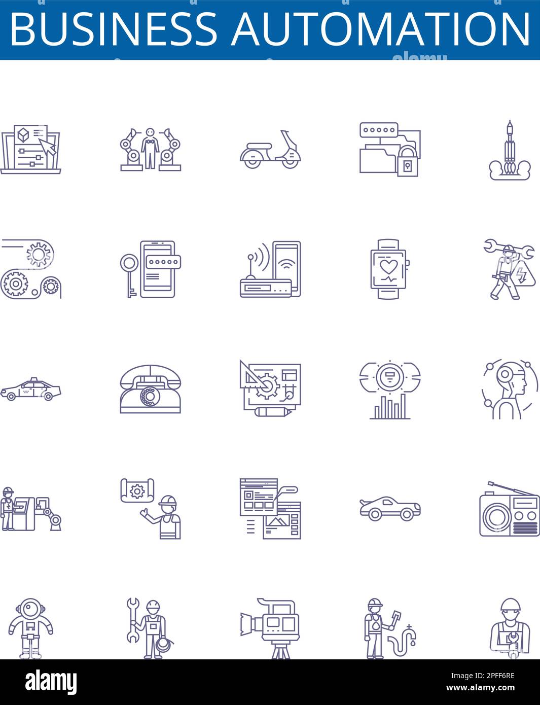 Business automation line icons signs set. Design collection of ... Business automation line icons signs set. Design collection of ...