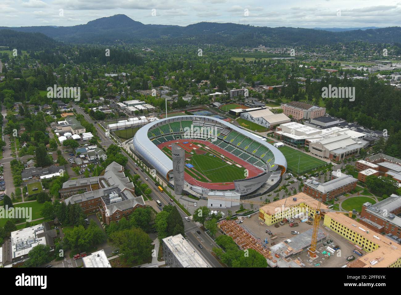A general overall aerial view of Hayward Field, Wednesday, June 8, 2022 ...