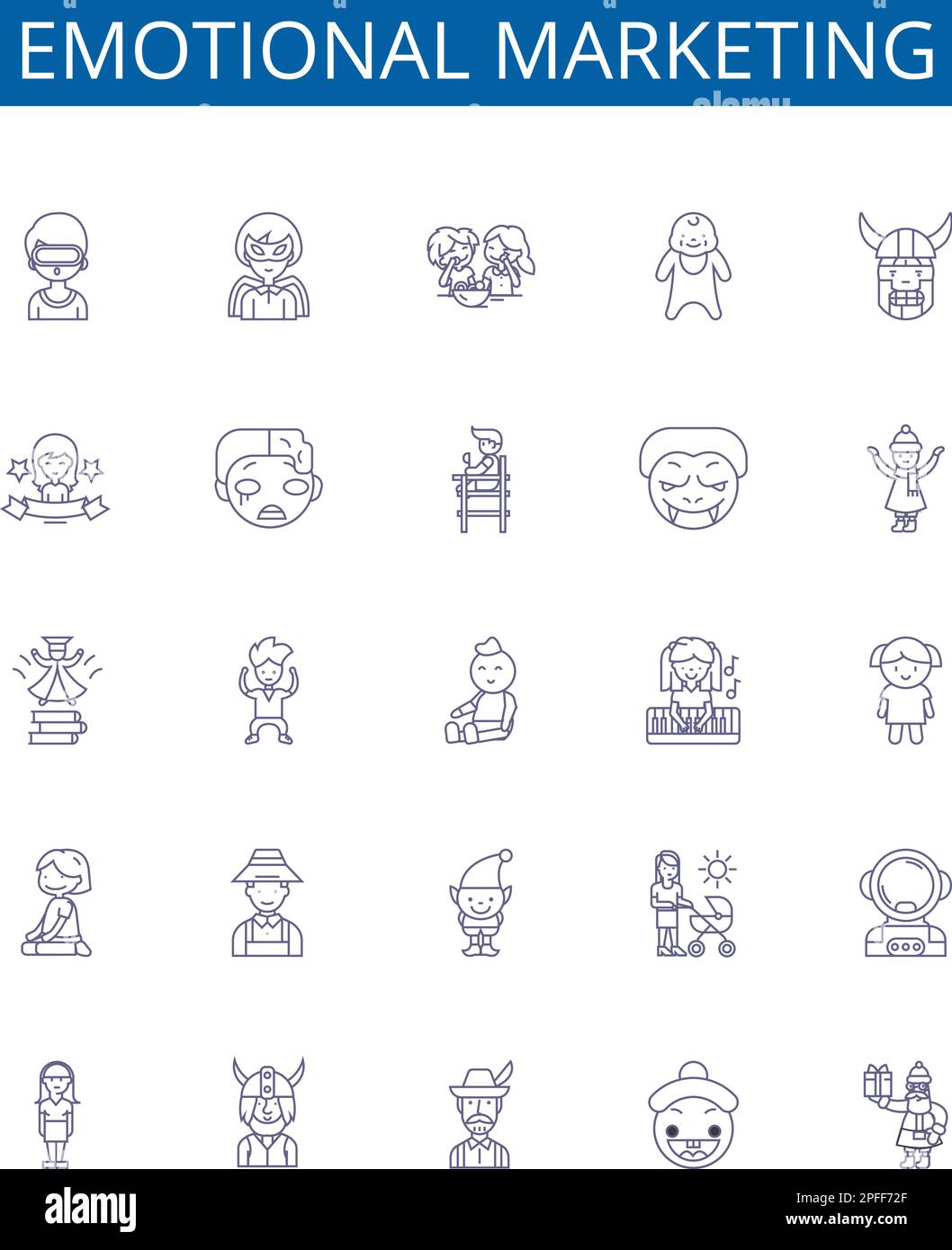 Emotional marketing line icons signs set. Design collection of Engaging ...