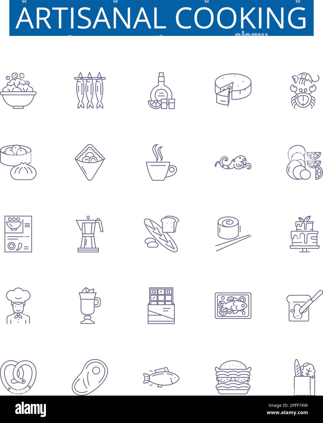 Artisanal cooking line icons signs set. Design collection of ...