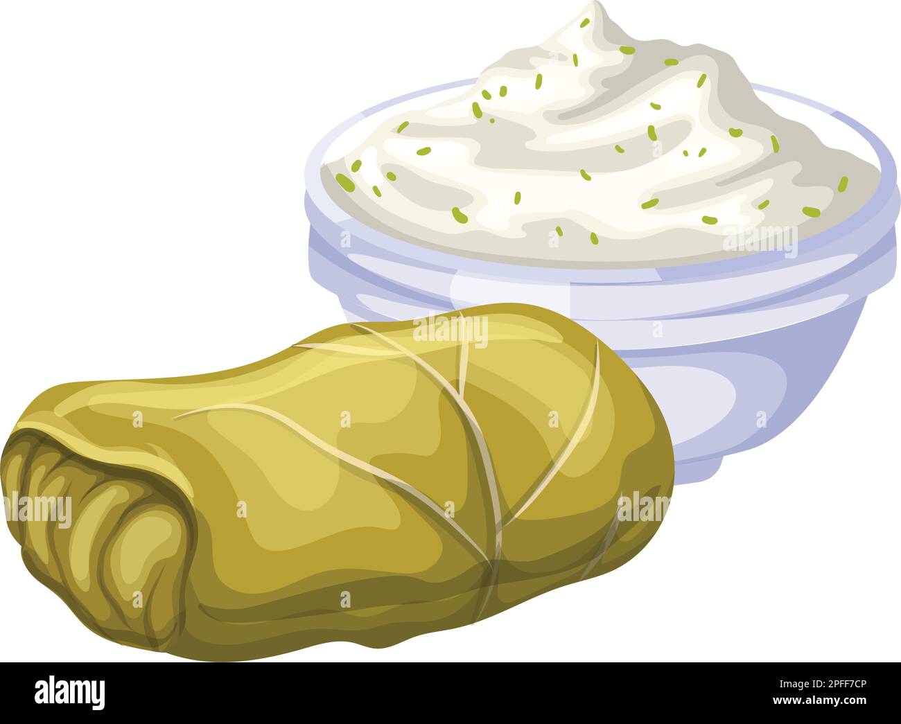 dolma cuisine sauce food cartoon vector illustration Stock Vector Image ...