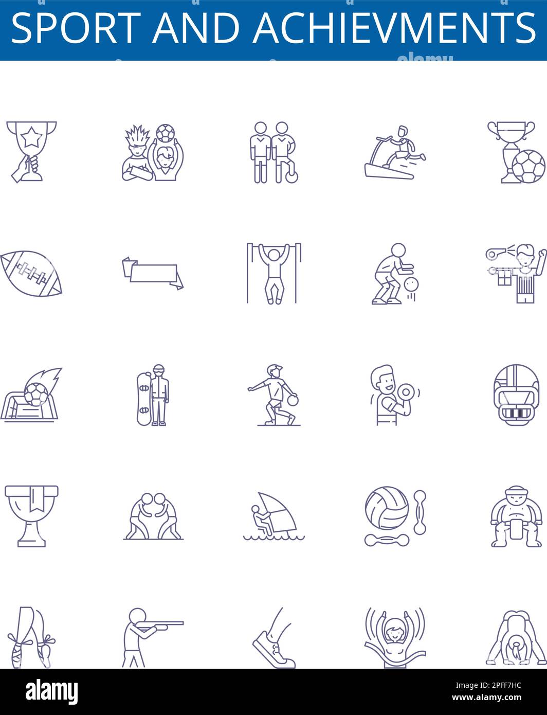 Sport and achievments line icons signs set. Design collection of Sports ...